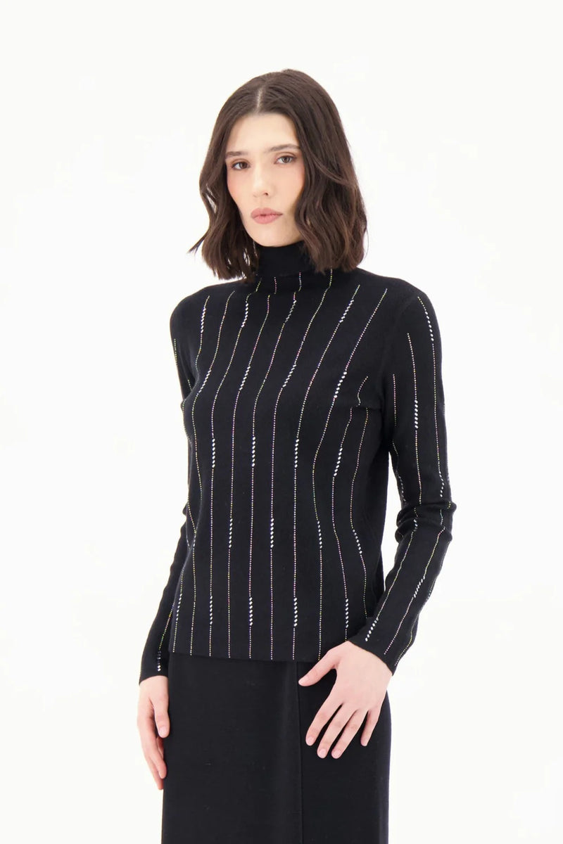 Rhinestone Stripe Sweater – Sara Sohan Online
